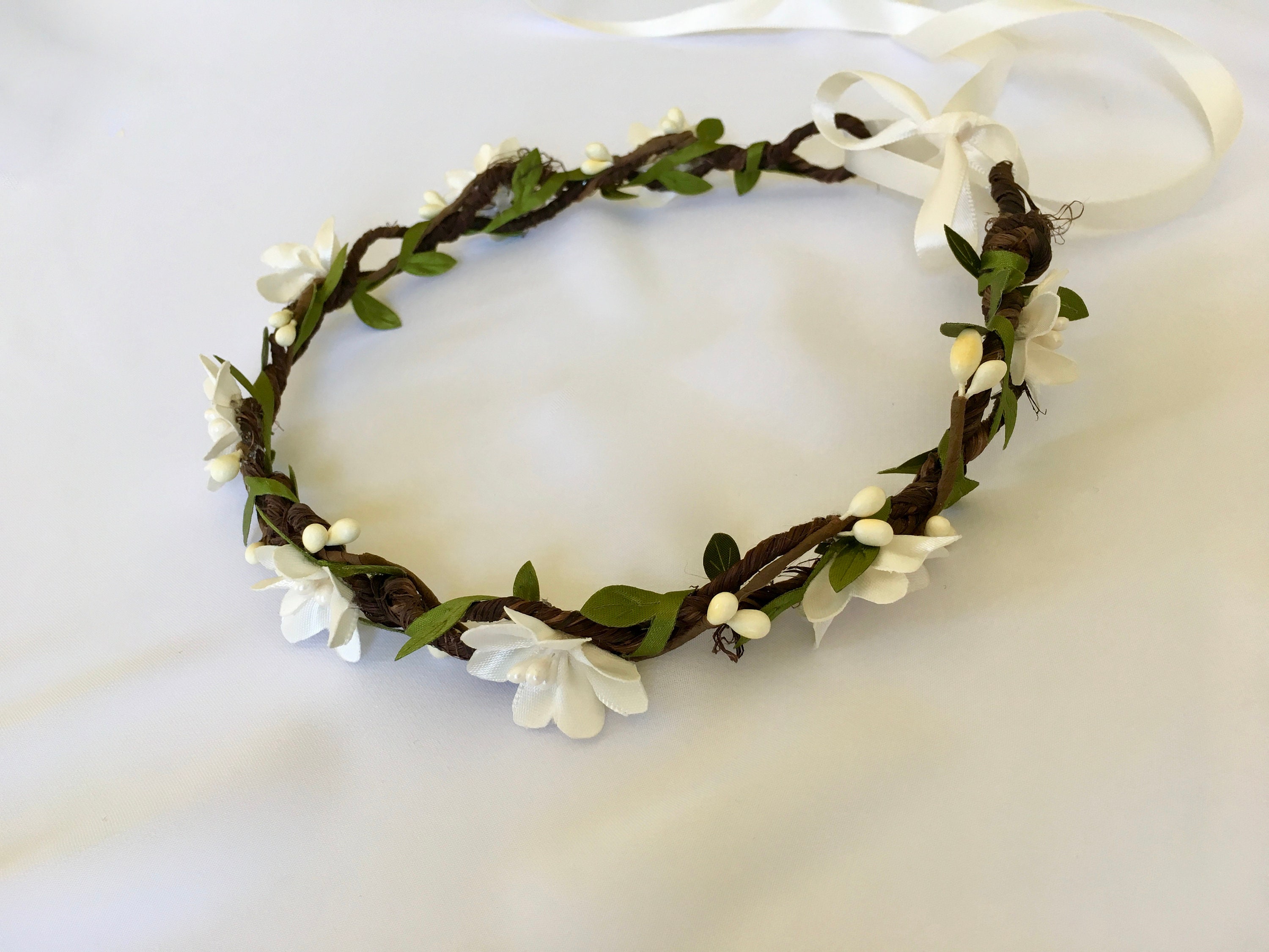 Cream Flowers Crown Bridal Wreath Flower Girl Crown - Etsy