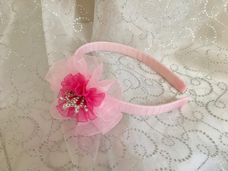 Princess Crown Headband Pink Princess Headband Organza | Etsy