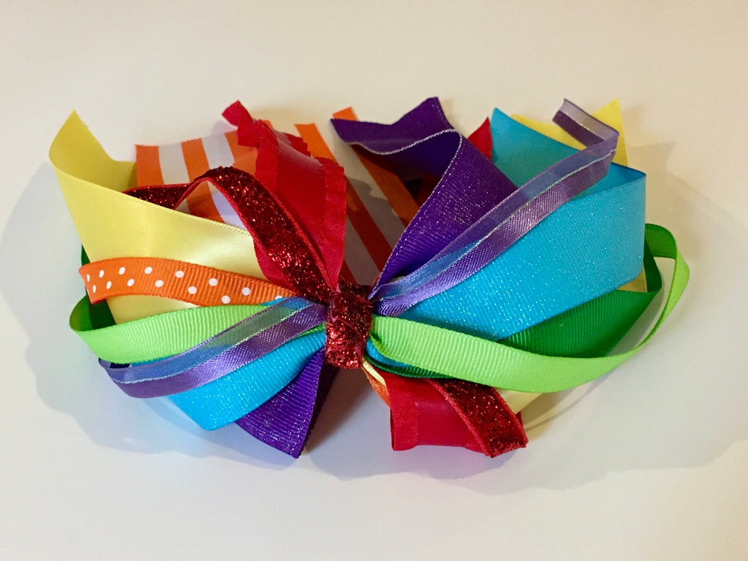 Rainbow Ponytail Streamer, Ribbon Hair Tie, Girl's Ribbon Ponytail ...