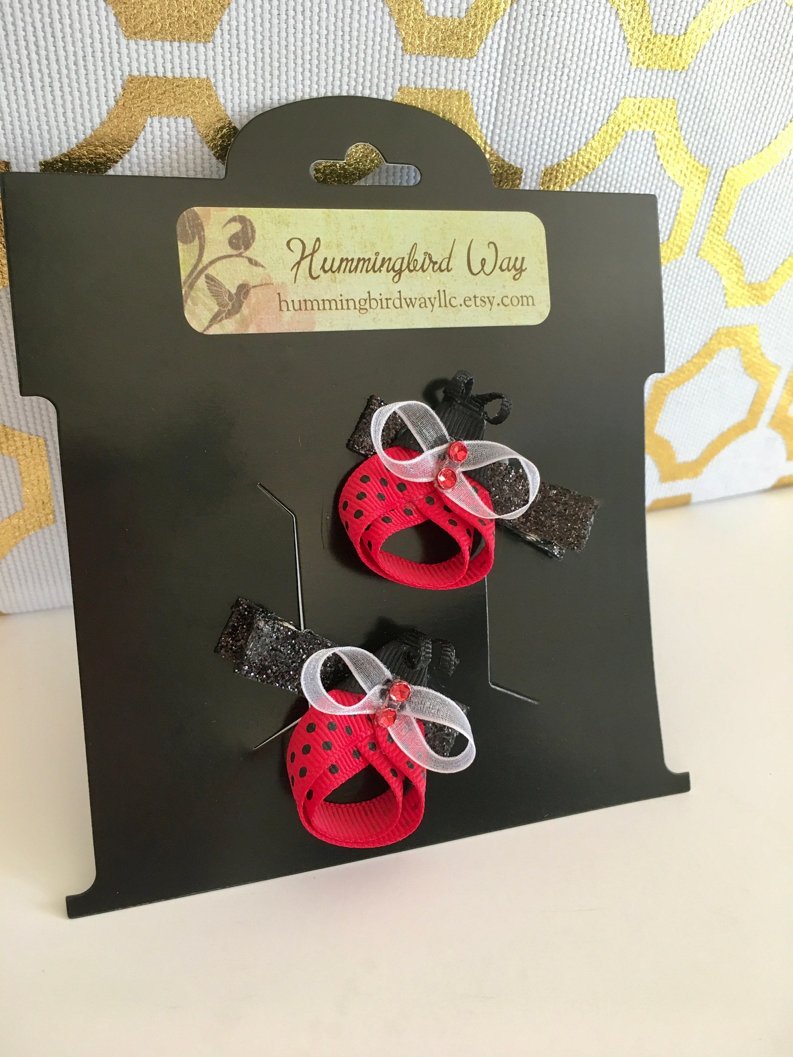 Ladybugs Clip Set Ribbon Ladybug Hair Bows Girl's Red - Etsy