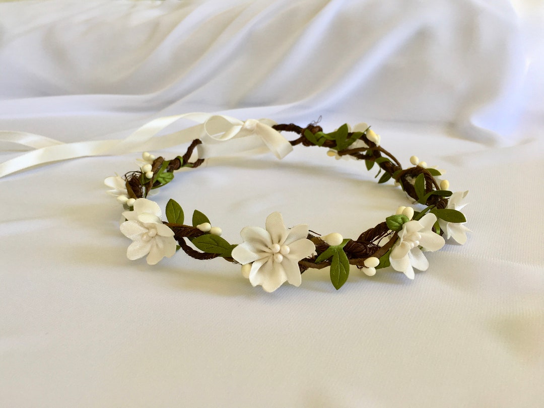 Cream Flowers Crown, Bridal Wreath, Flower Girl Crown - Etsy