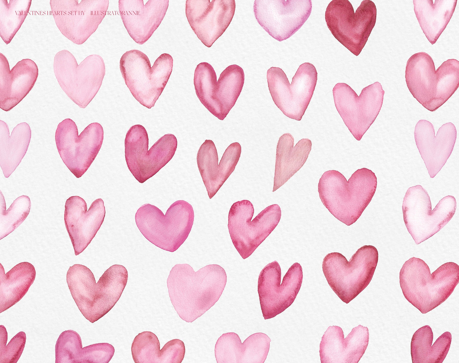 Watercolor Valentine Heart Clip Art Set Watercolor Heart - Etsy