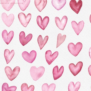 Watercolor Valentine Heart Clip Art Set Watercolor Heart Clip Art ...