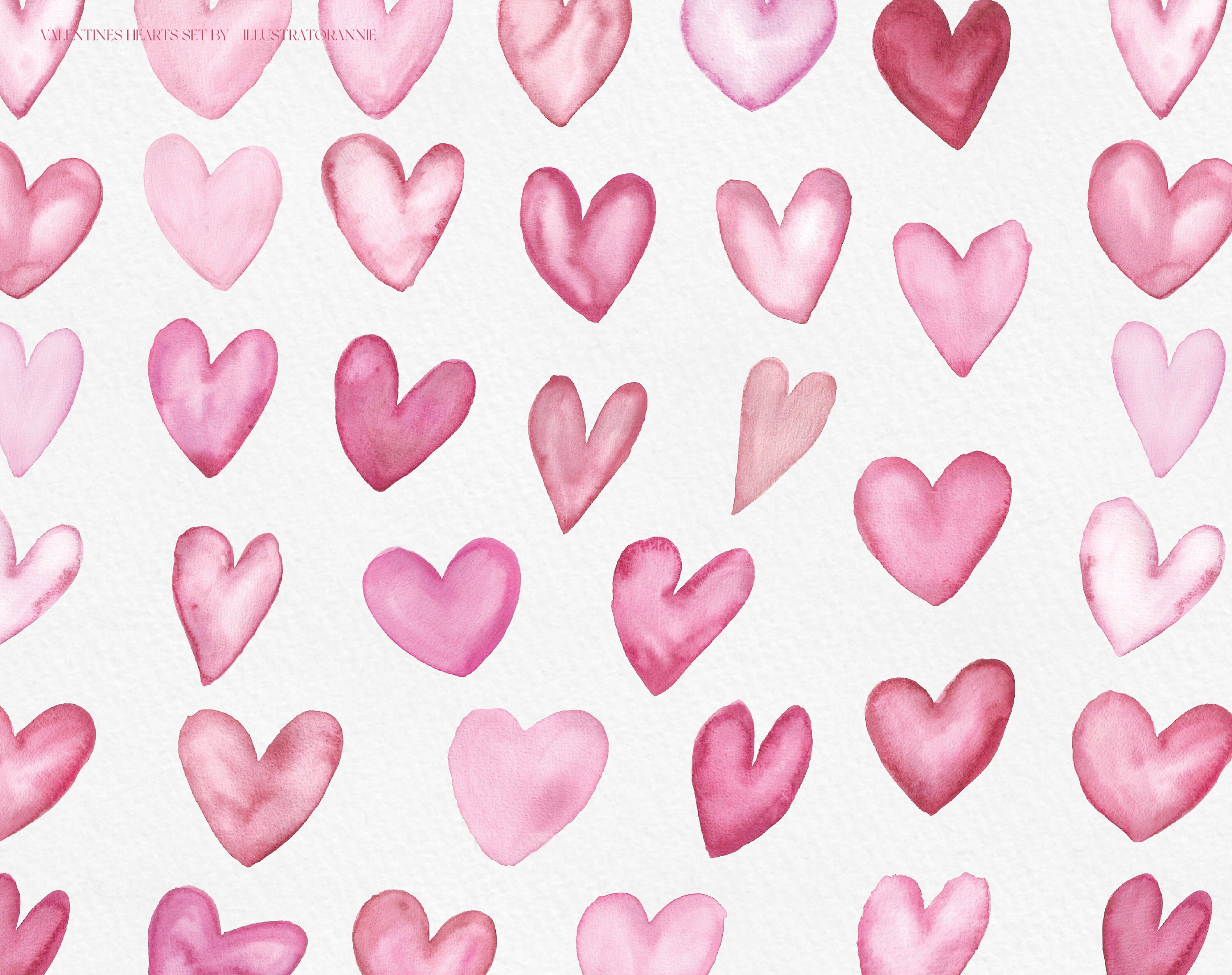 Watercolor Valentine Heart Clip Art Set Watercolor Heart - Etsy