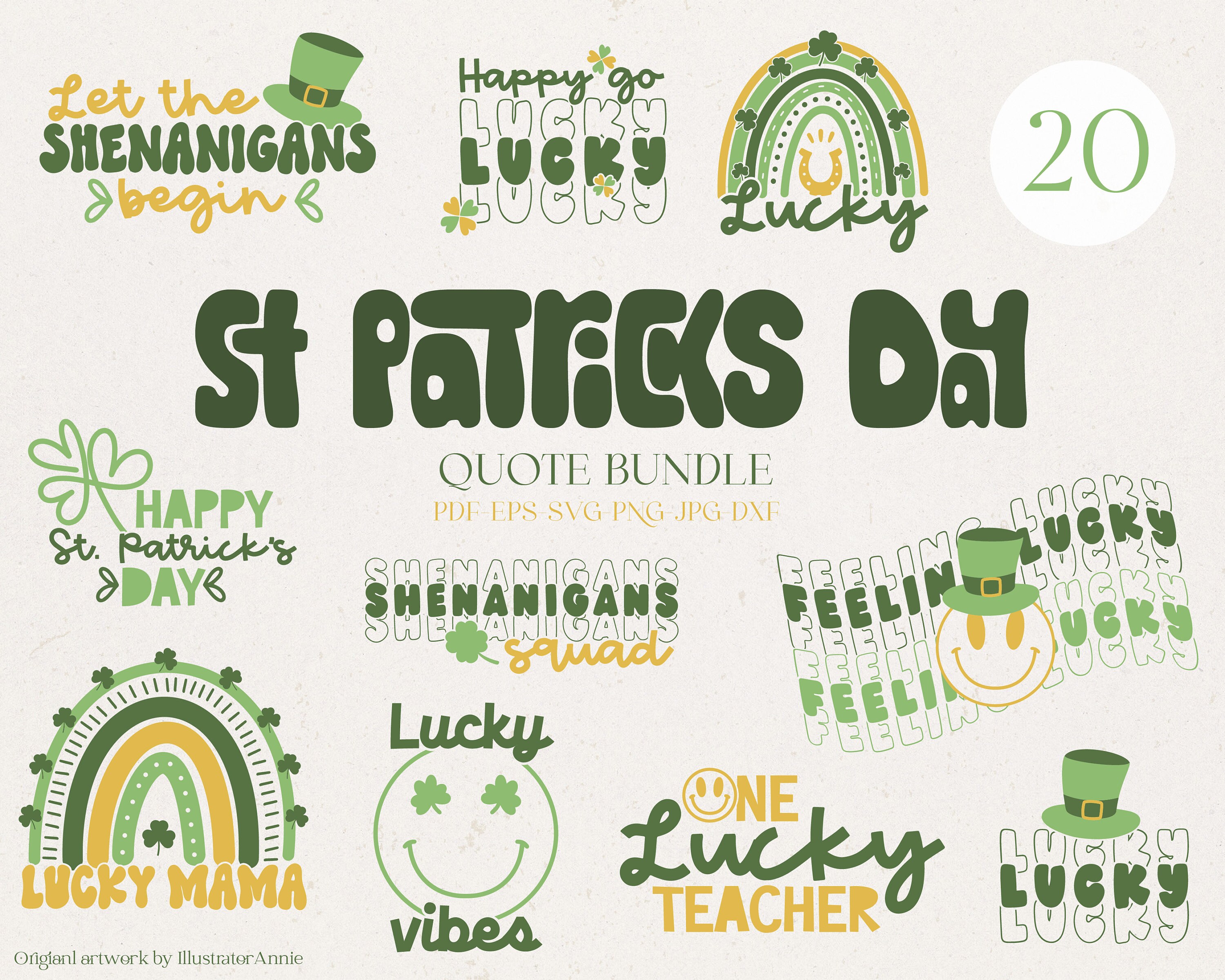 St Patricks Day SVG Quote Bundle St Patricks SVG Groovy - Etsy