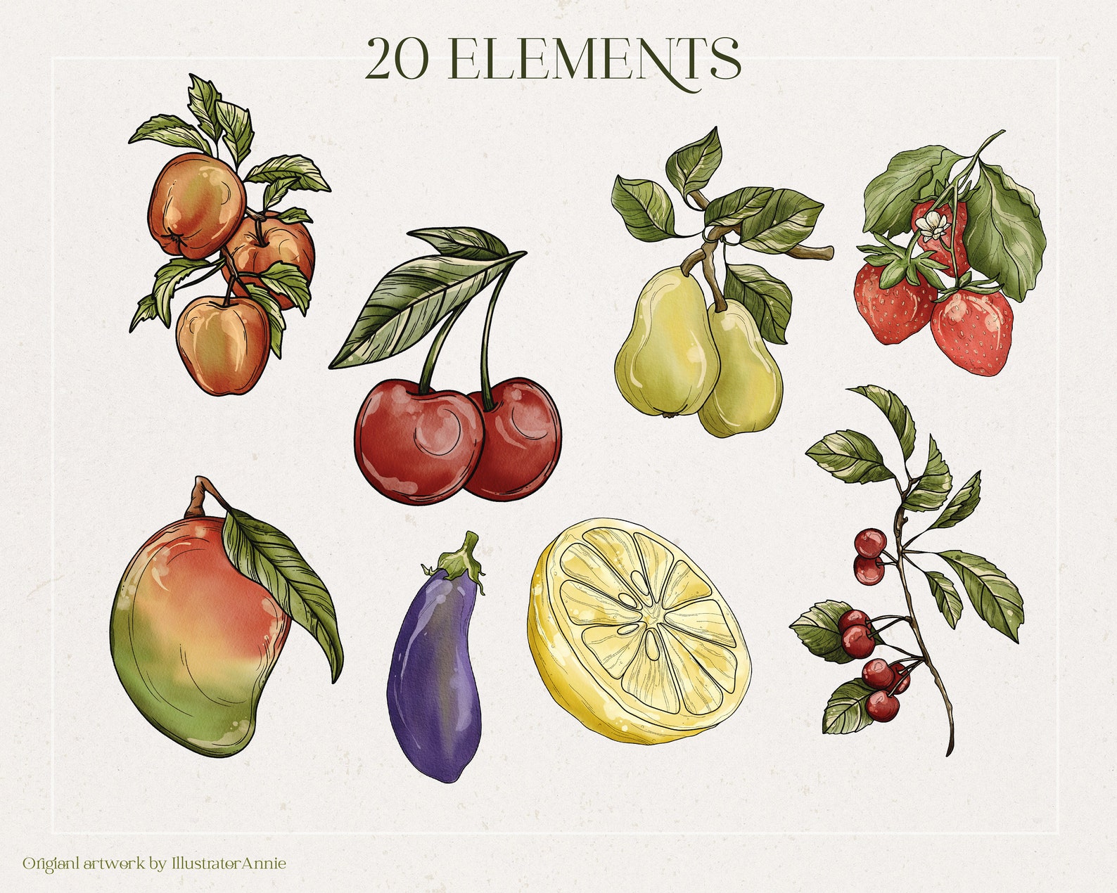 Juicy Fruit Clipart Bundle Vegetable Clipart Bundle - Etsy