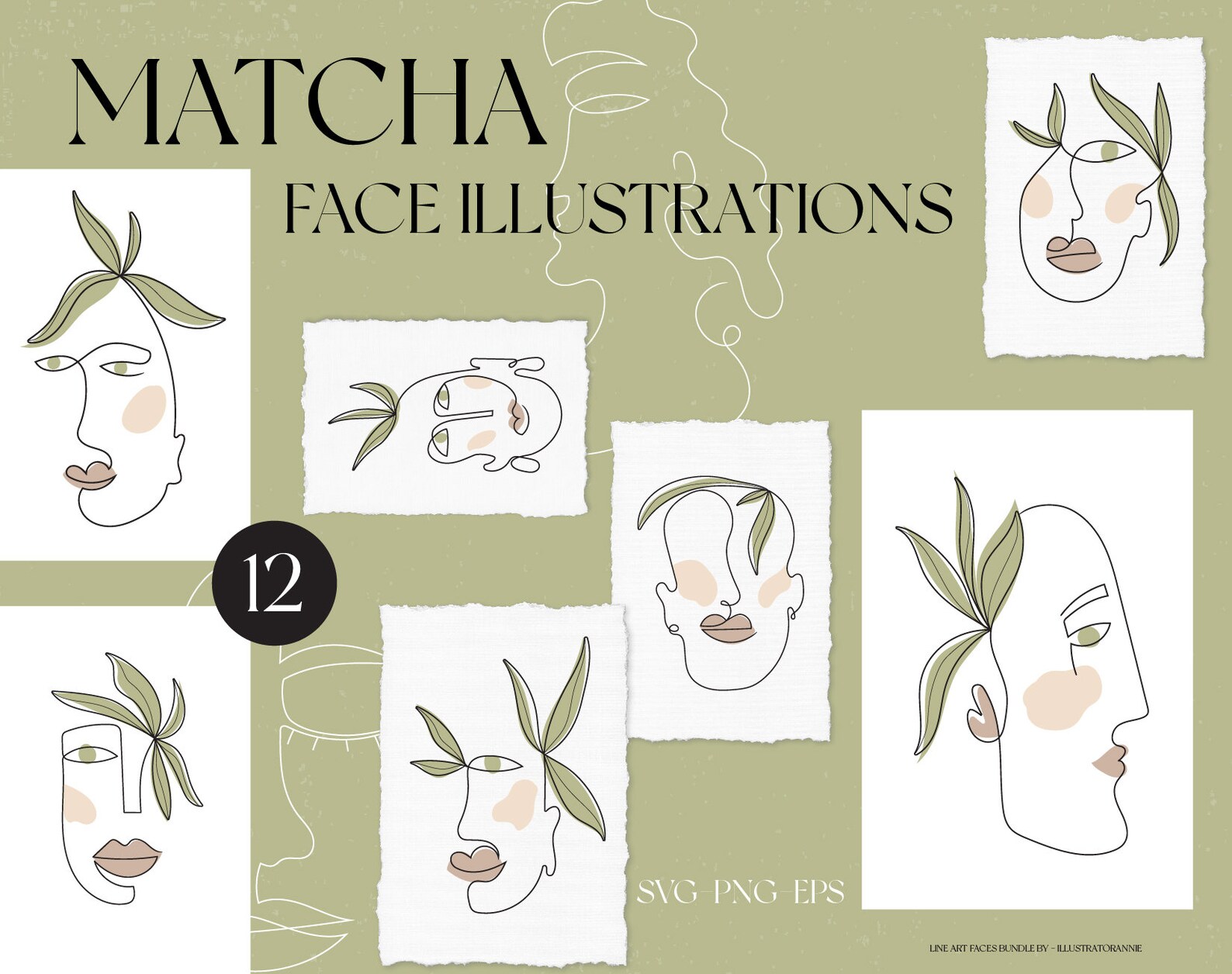 Abstract Line Art SVG Face Bundle One Line Art Woman Line - Etsy