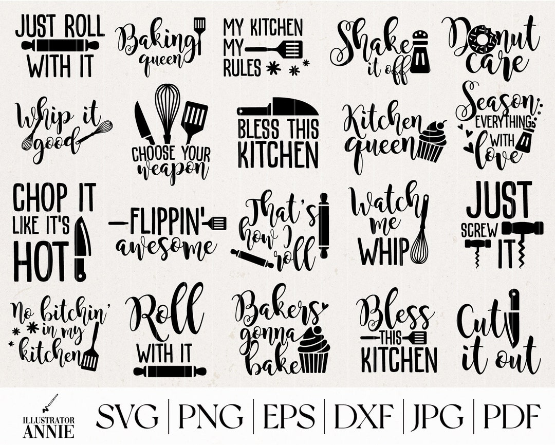 Kitchen SVG Bundle - Kitchen SVG Cut Files - Cutting Board Design ...