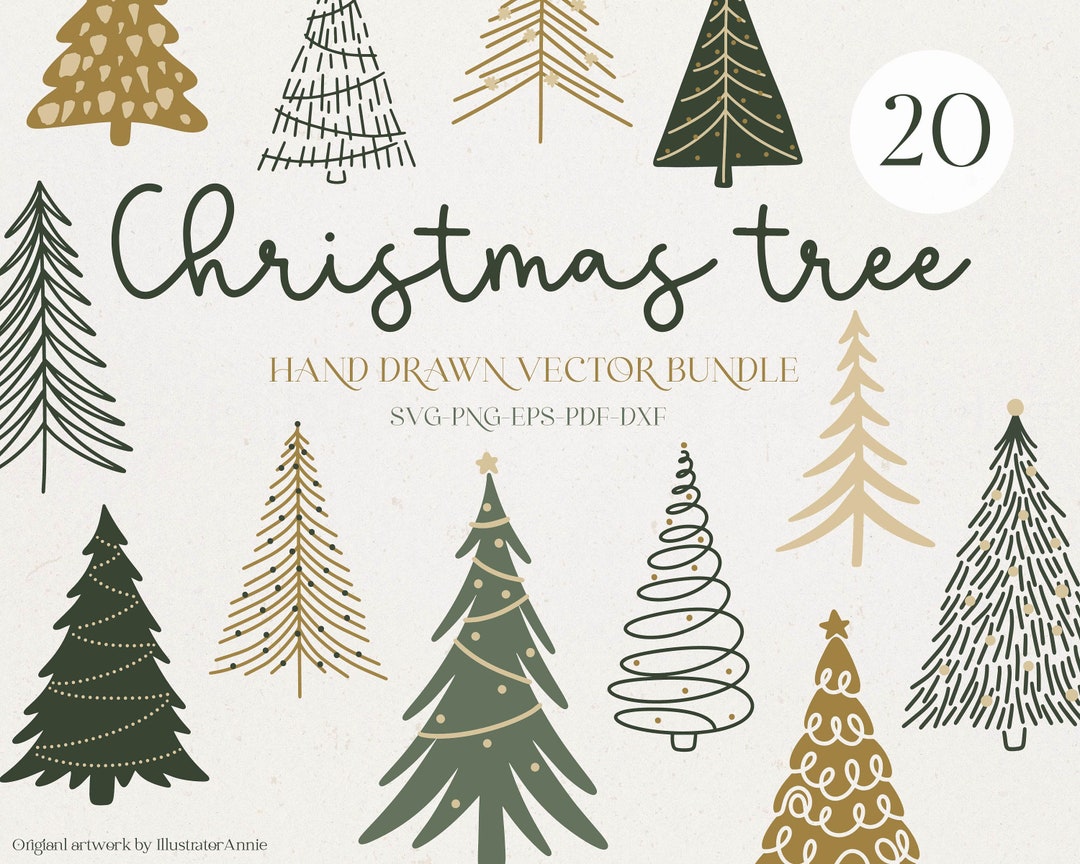 Christmas Tree Clipart SVG Bundle - Minimalistic Christmas Tree SVG ...