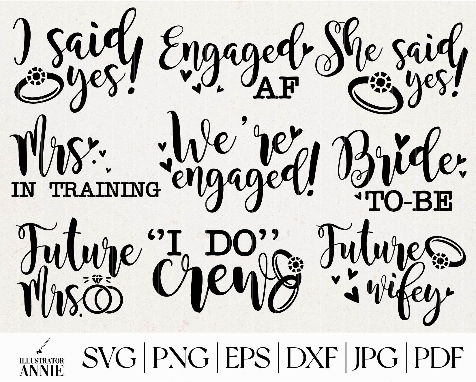 Engagement SVG Bundle Commercial Use Engaged AF SVG Bundle - Etsy