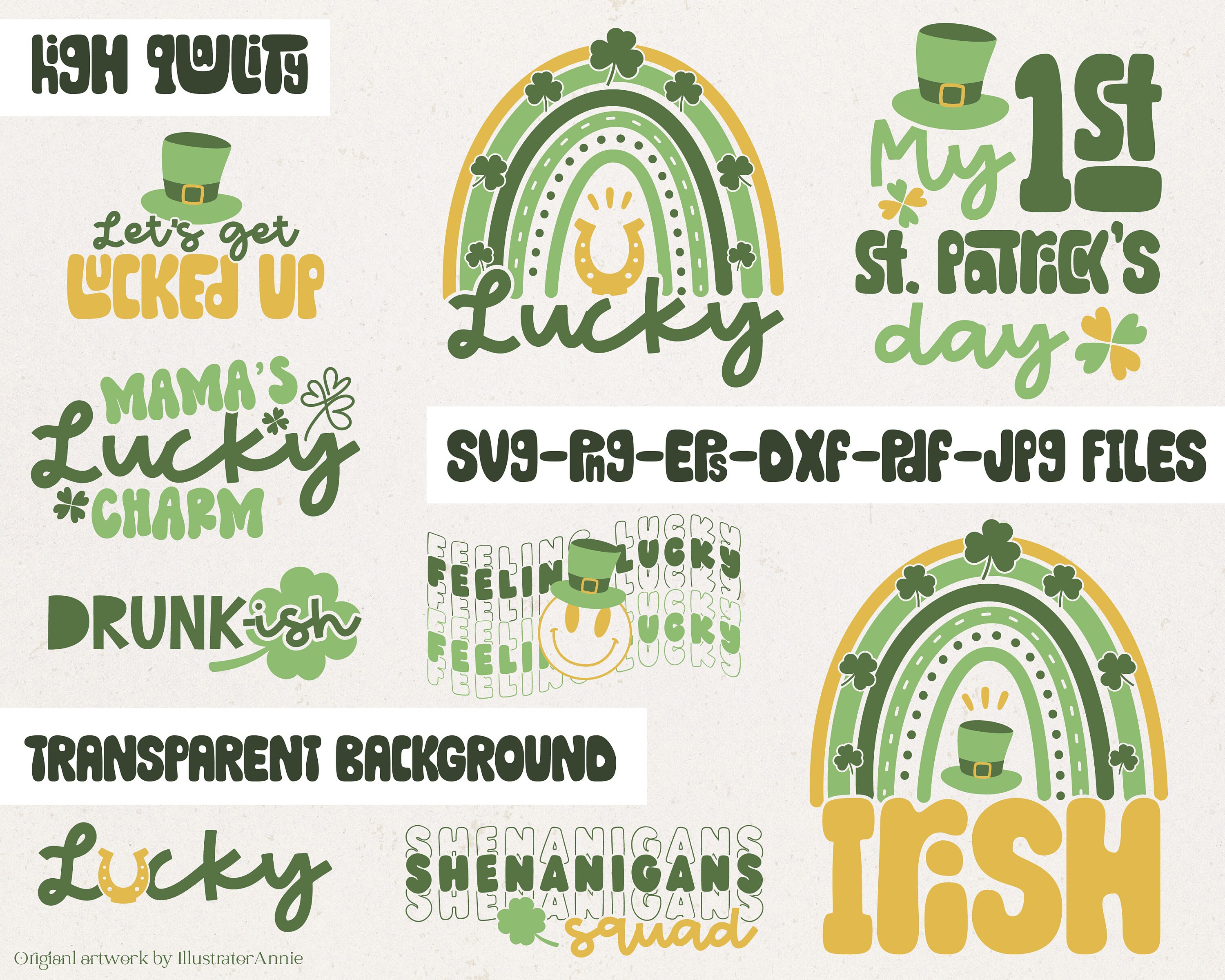 St Patricks Day SVG Quote Bundle St Patricks SVG Groovy - Etsy