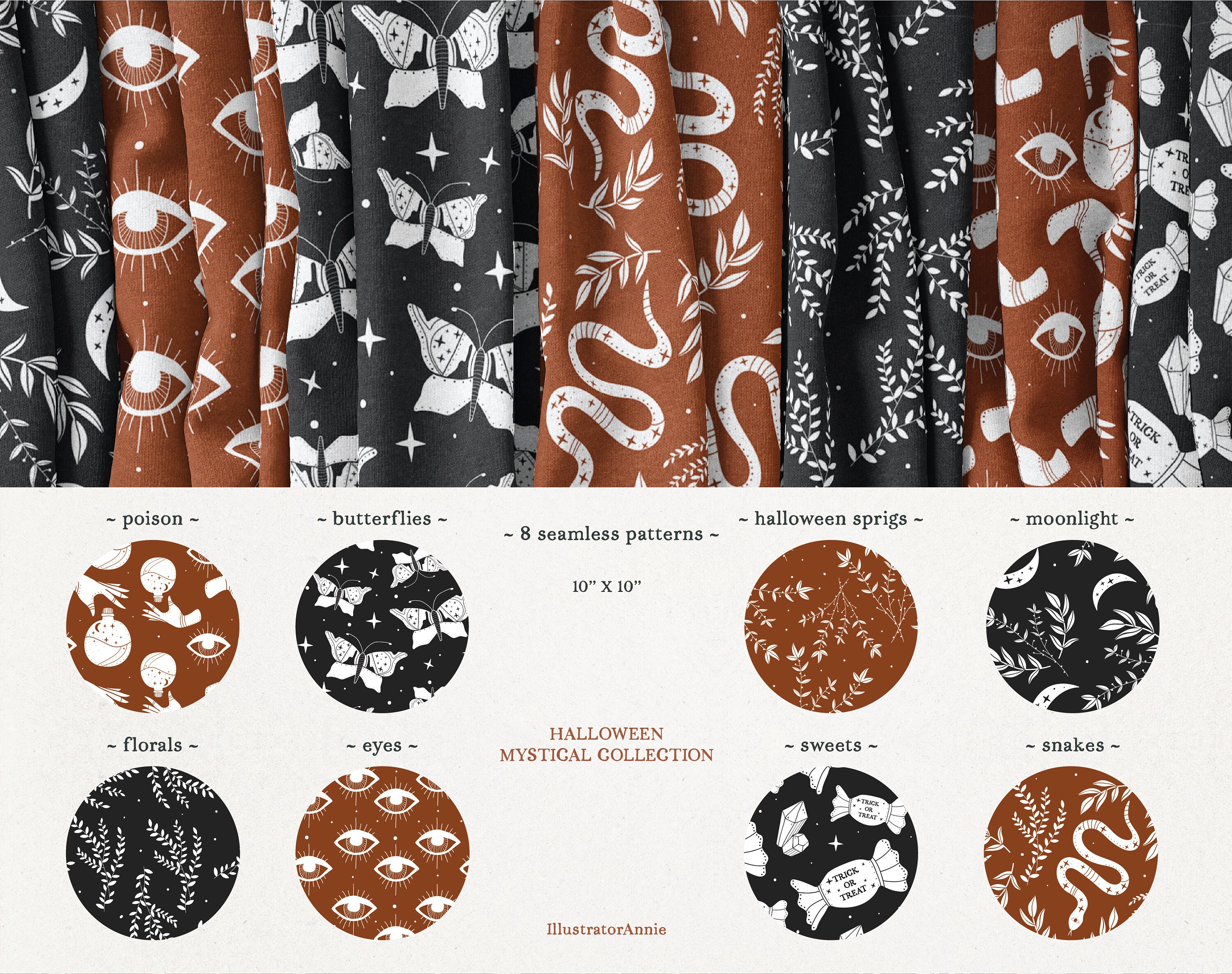 Halloween Digital Paper Halloween Seamless Pattern | Etsy