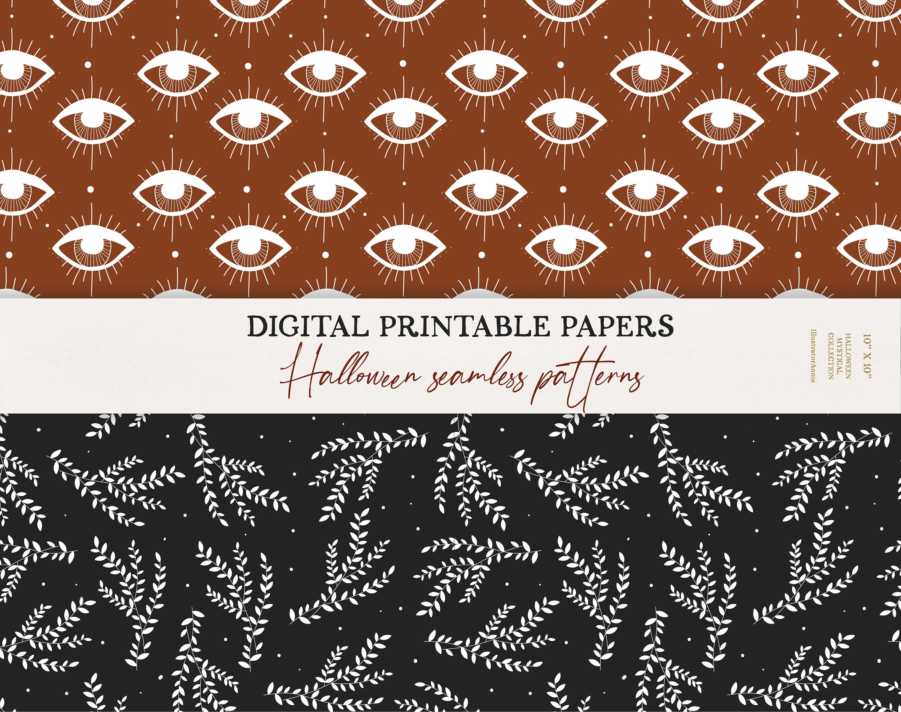 Halloween Digital Paper Halloween Seamless Pattern | Etsy