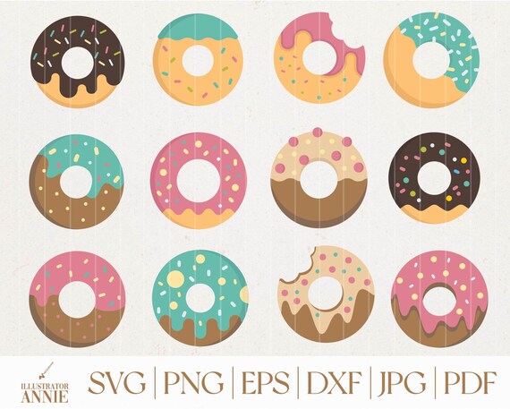 Donut SVG Bundle Commercial Use Donut Clipart Donut SVG | Etsy