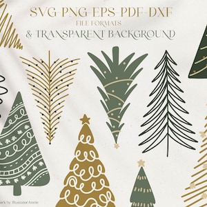 Christmas Tree Clipart SVG Bundle - Minimalistic Christmas Tree SVG ...