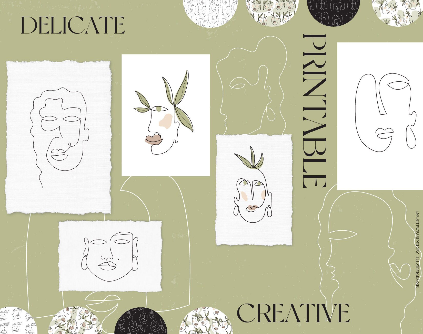 Abstract Line Art SVG Face Bundle One Line Art Woman Line - Etsy