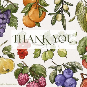 Juicy - Fruit Clipart Bundle - Vegetable Clipart Bundle - Watercolor ...