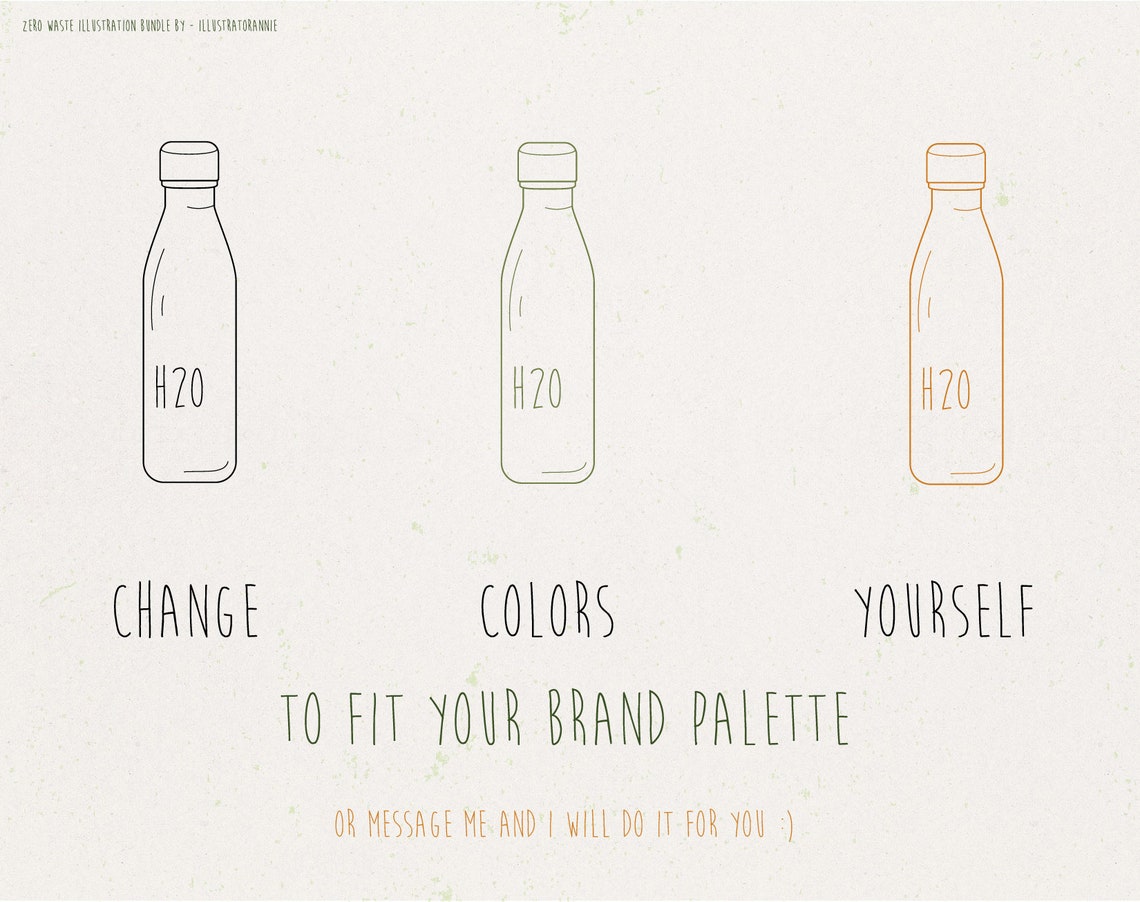 Zero Waste Vegan SVG Bundle-Zero Waste Illustration-Vegan | Etsy