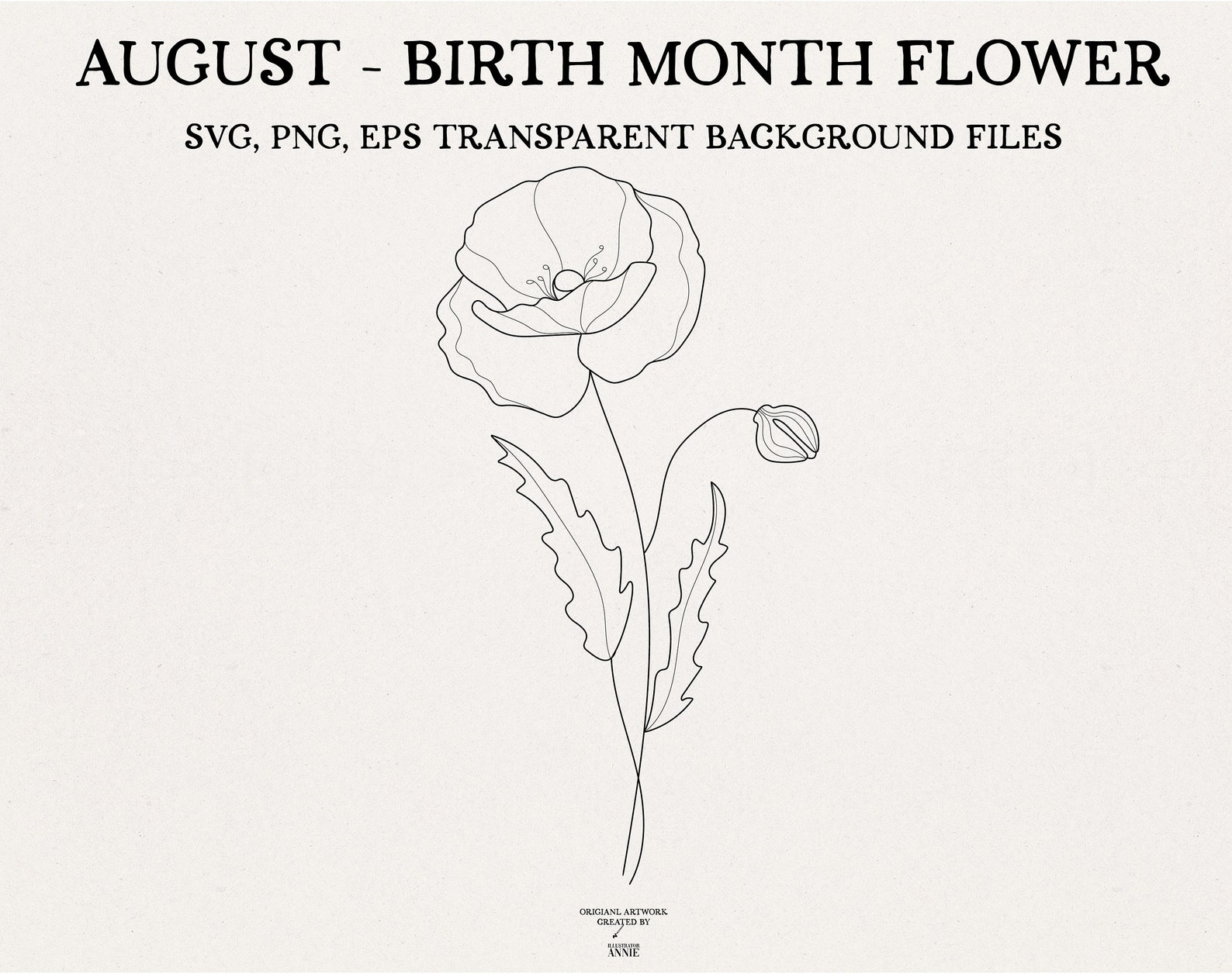 August Birth Month Flower August Poppy Flower Birth Month | Etsy