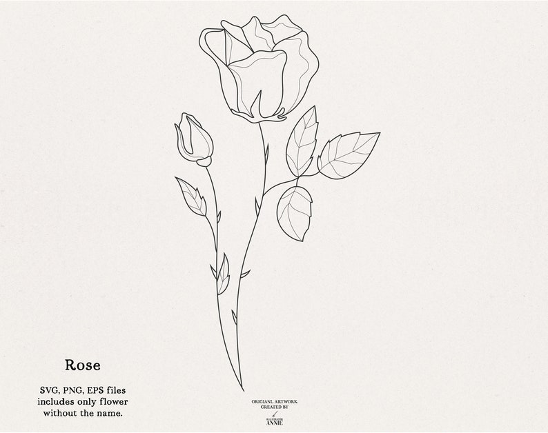 June Birth Month Flower June Rose Flower Birth Month SVG | Etsy