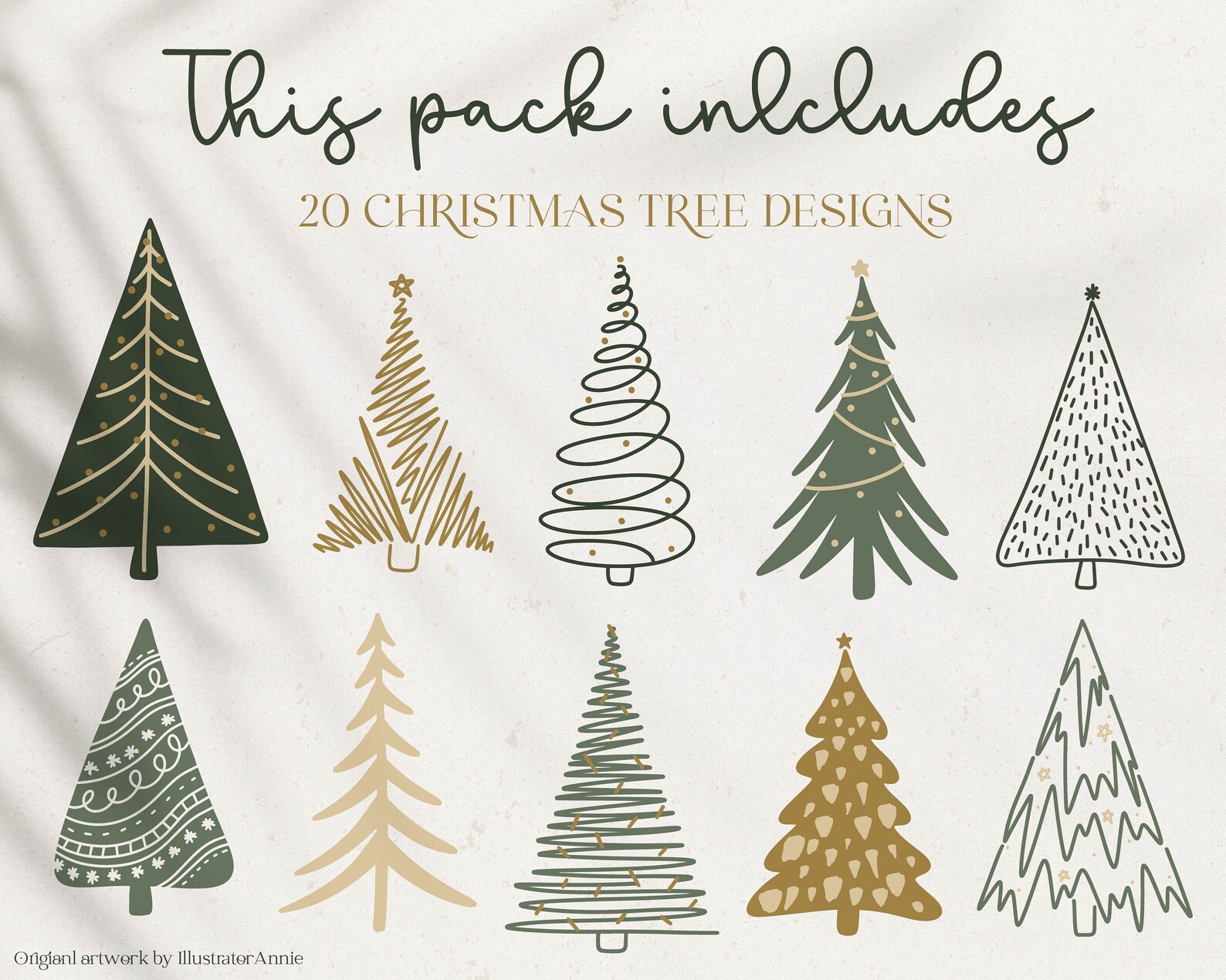 Christmas Tree Clipart SVG Bundle - Minimalistic Christmas Tree SVG ...