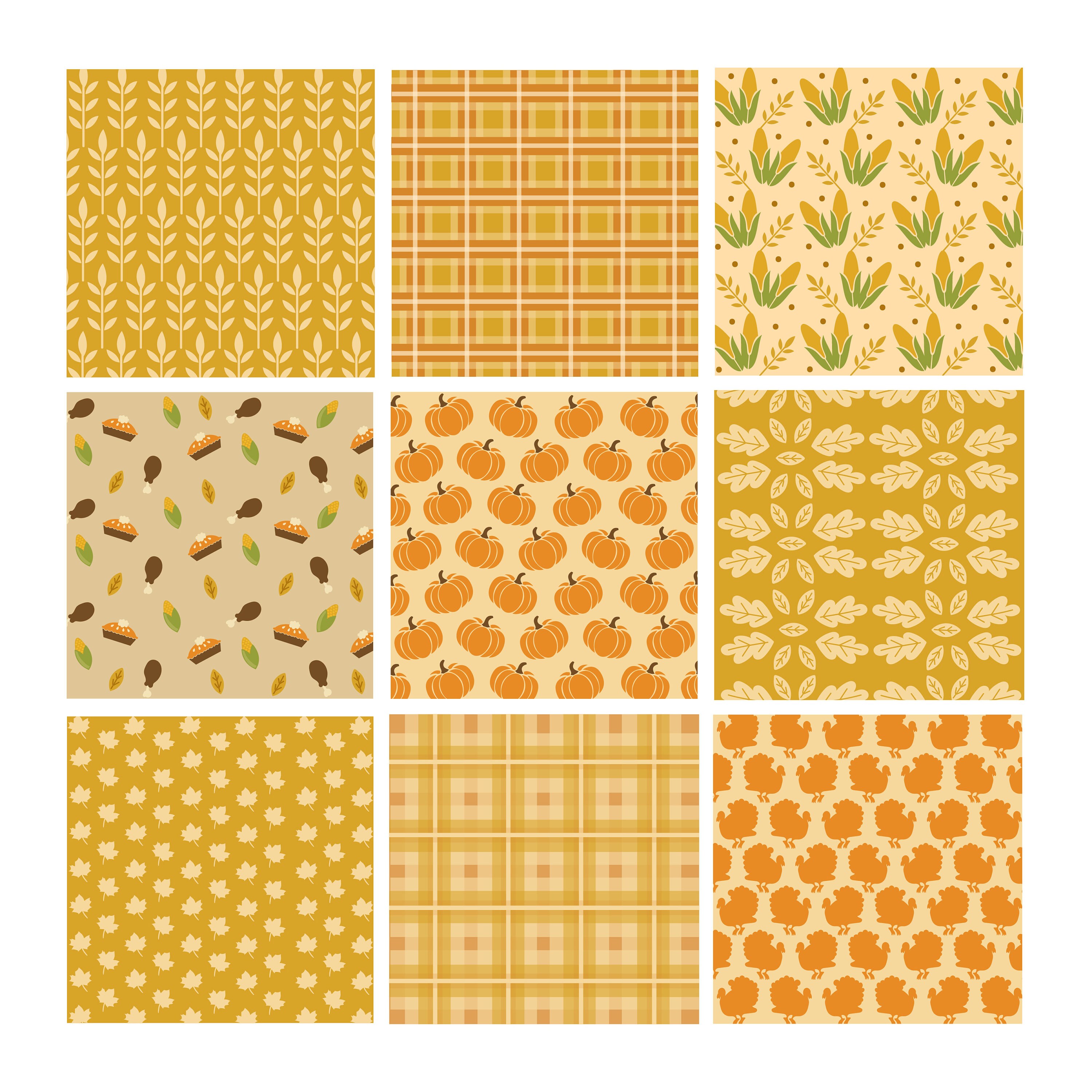 Thanksgiving digital paper pack for instant download JPG | Etsy