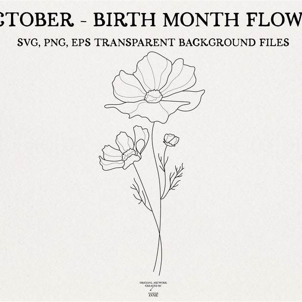Birth Flower Svg - Etsy