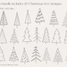 Christmas Tree Line Art Clipart SVG Bundle - Commercial Use - Christmas ...