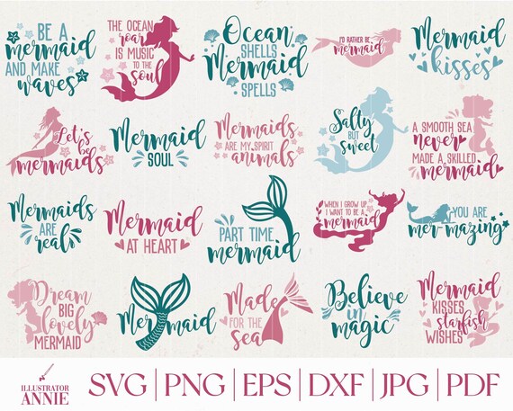 Mermaid SVG Bundle Commercial Use Mermaid SVG Cut Files | Etsy
