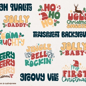Retro Christmas SVG Bundle Groovy Christmas SVG Quote Bundle Christmas ...