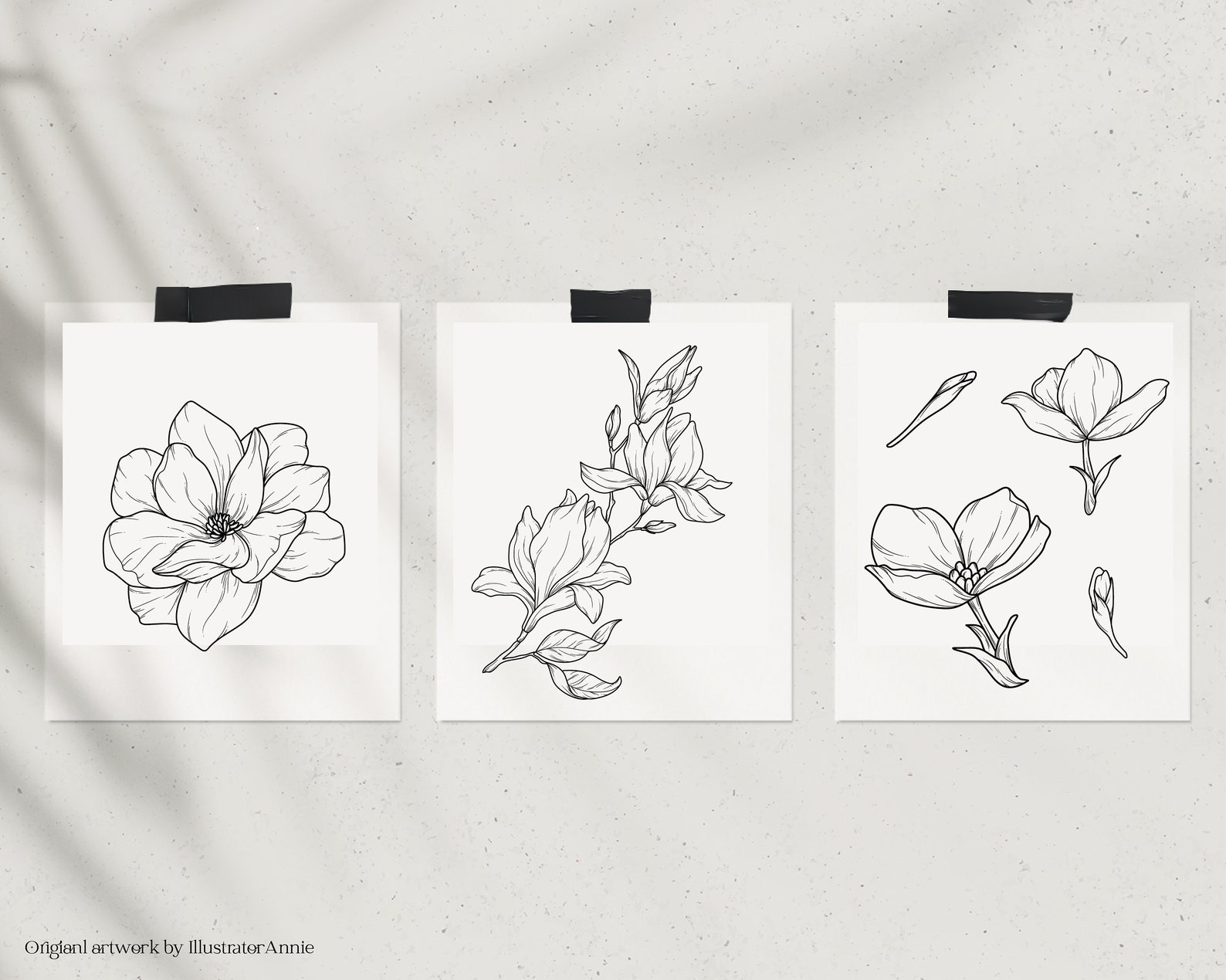 Floral Garden Botanical SVG Line Art Bundle Floral SVG - Etsy
