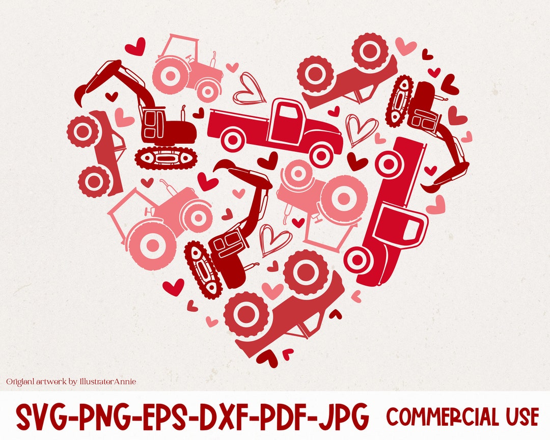 Valentine Monster Truck Heart SVG - Boy Valentine Day SVG - Valentine ...
