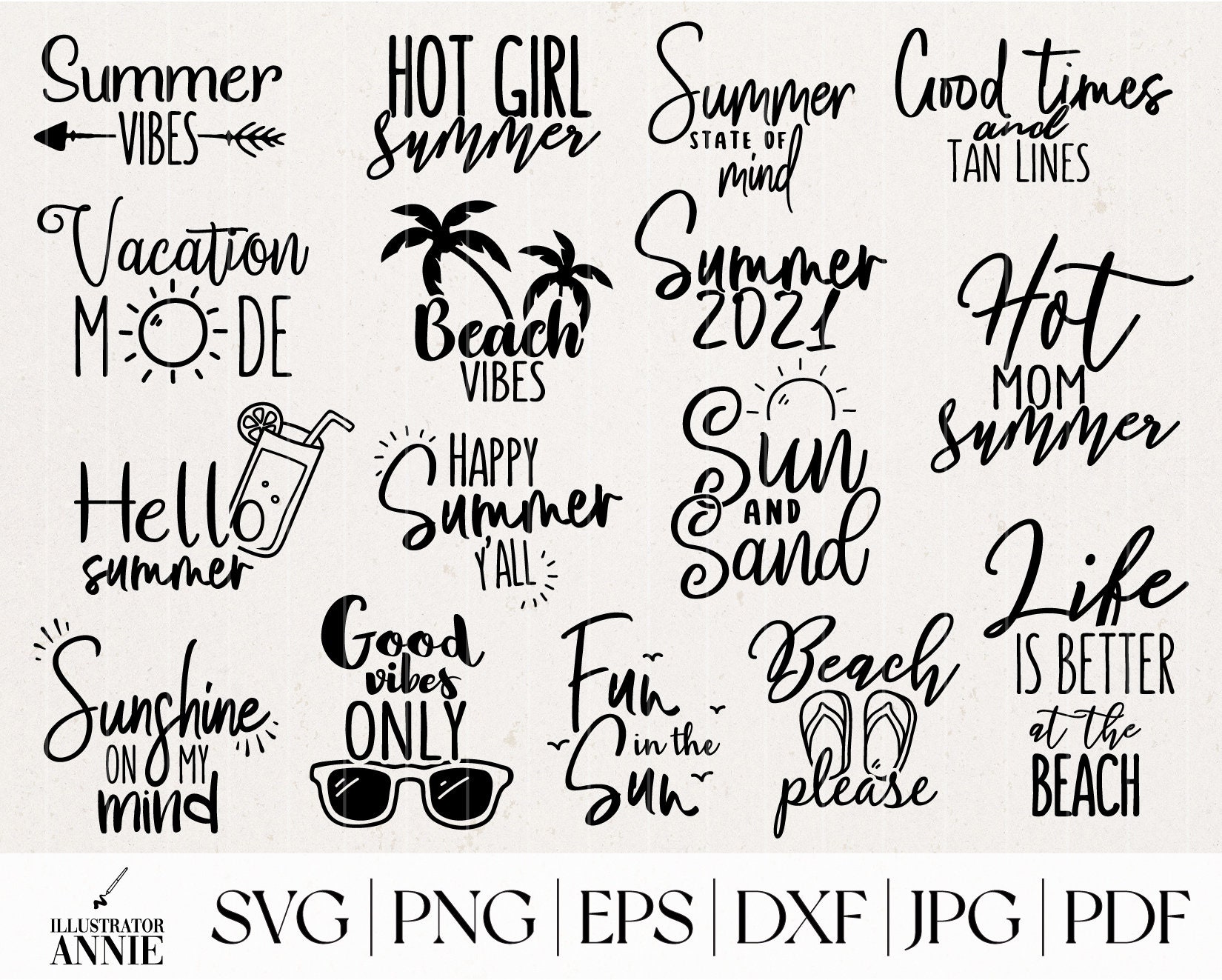 Summer SVG Bundle Commercial Use Summer Hand Lettered SVG - Etsy Canada