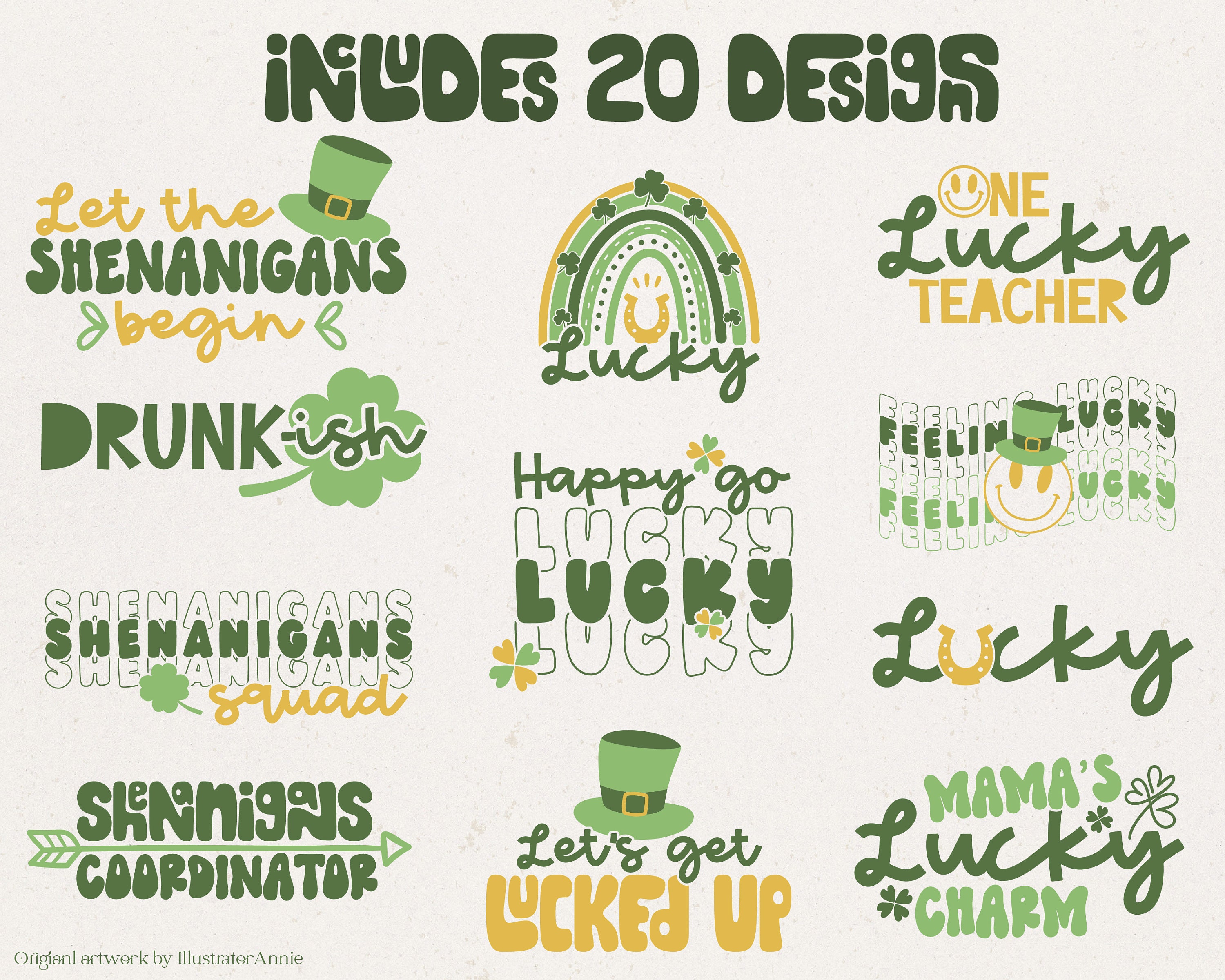 St Patricks Day SVG Quote Bundle St Patricks SVG Groovy - Etsy