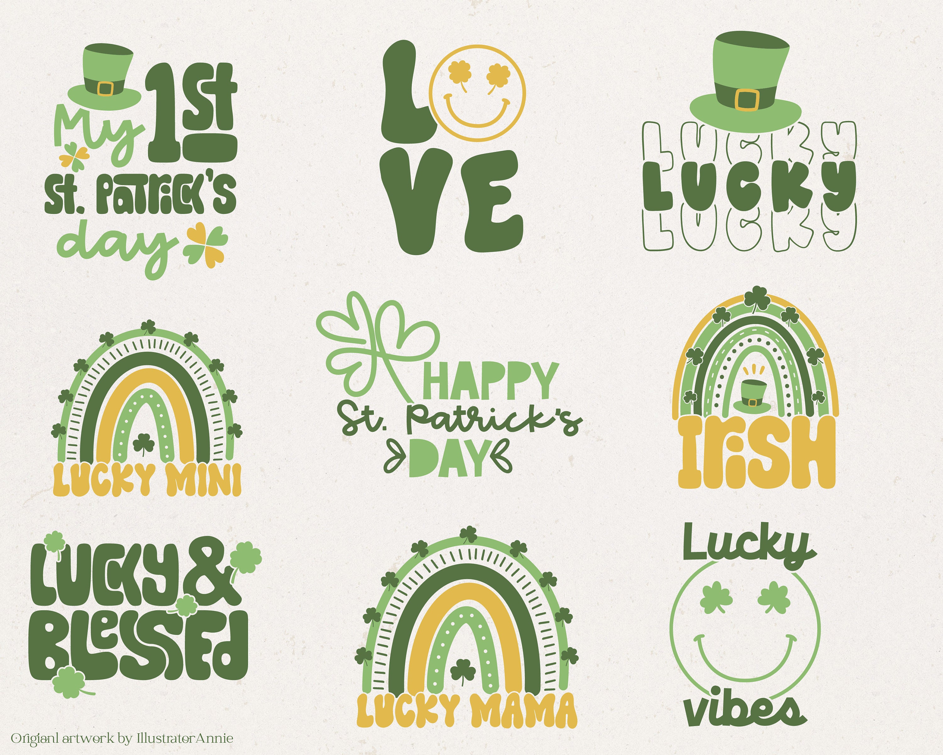 St Patricks Day SVG Quote Bundle St Patricks SVG Groovy - Etsy