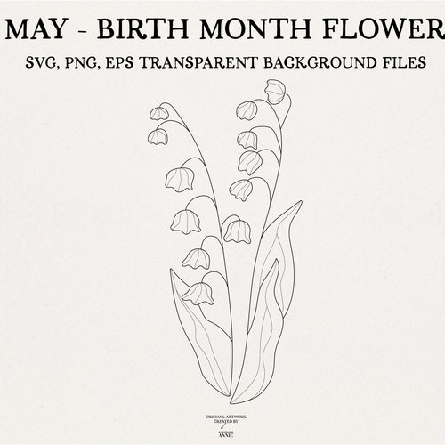 Lily of the Valley SVG May Birth Flower SVG. Birth Month - Etsy