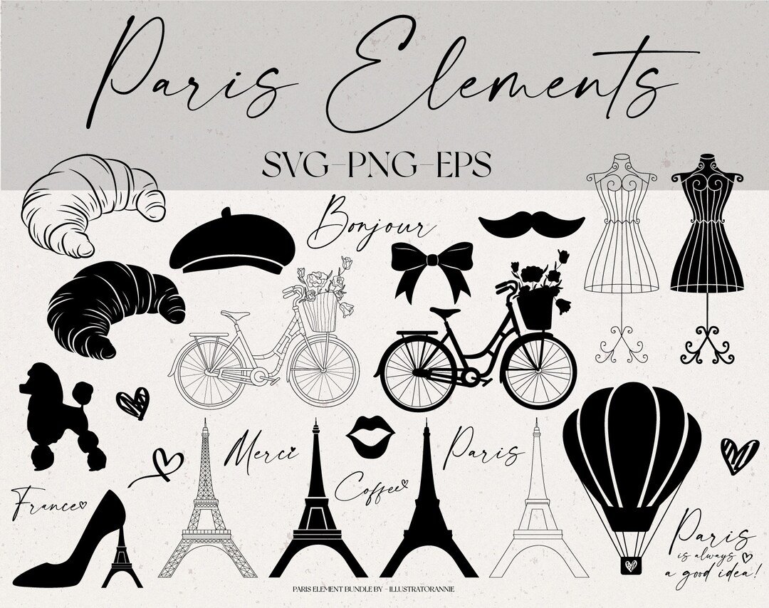 Paris SVG Bundle - Paris Element Bundle - France SVG Bundle - Paris ...