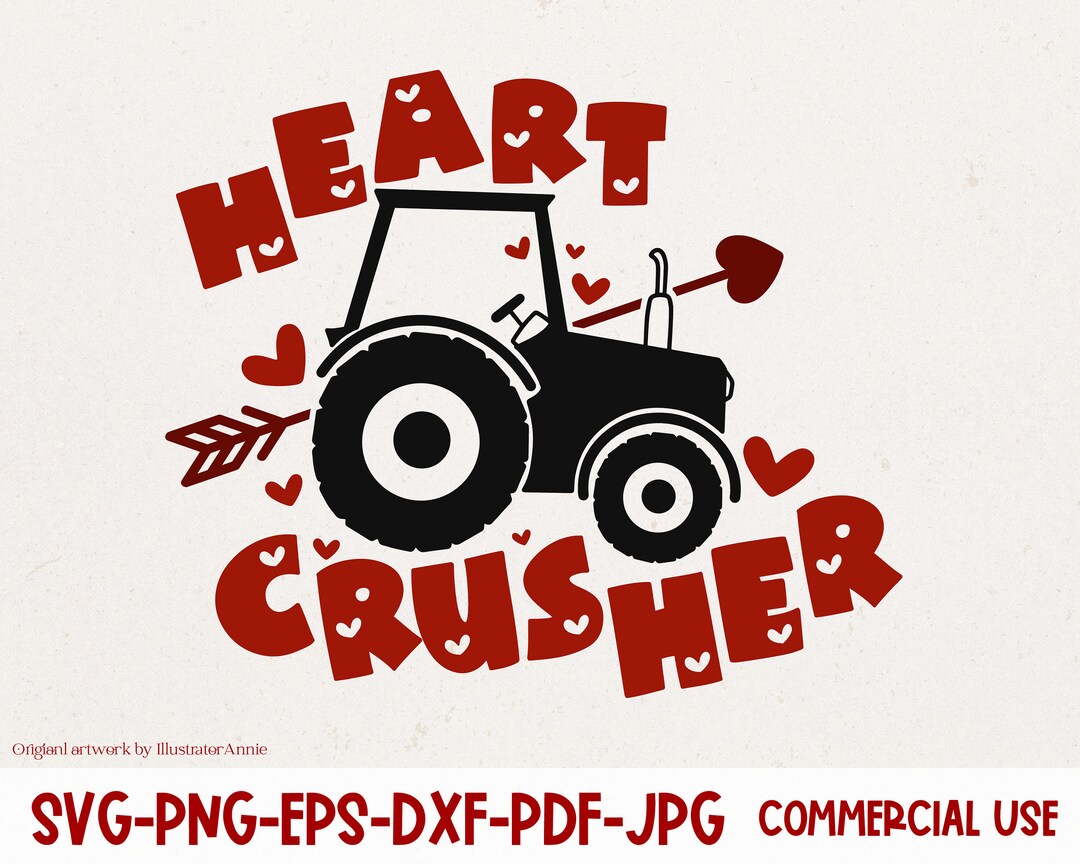 Heart Crusher SVG Monster Truck SVG Cut File Boy Valentine Svg Quote ...