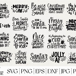 Funny Christmas SVG Quote Bundle - Commercial Use - Sarcastic Christmas ...