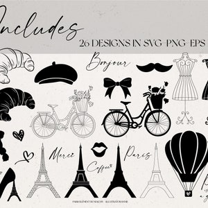 Paris SVG Bundle - Paris Element Bundle - France SVG Bundle - Paris ...