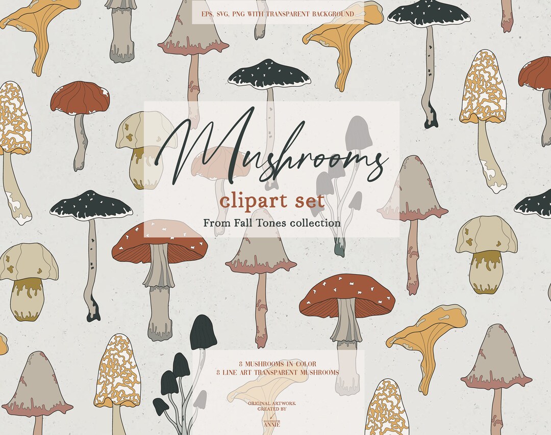 Mushroom Clipart Set - Mushroom SVG Bundle - Fall SVG Bundle - Autumn ...
