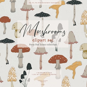 Mushroom Clipart Set - Mushroom SVG Bundle - Fall SVG Bundle - Autumn ...