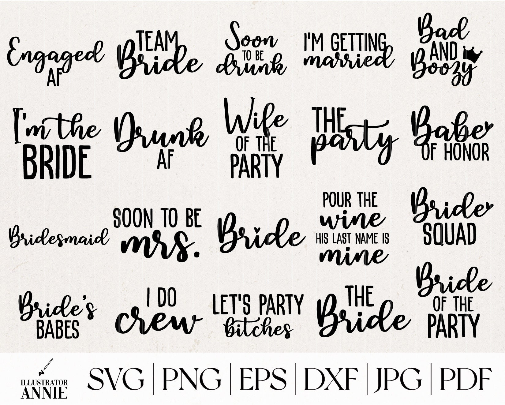 Bachelorette Party SVG Bundle Commercial Use Wedding SVG - Etsy