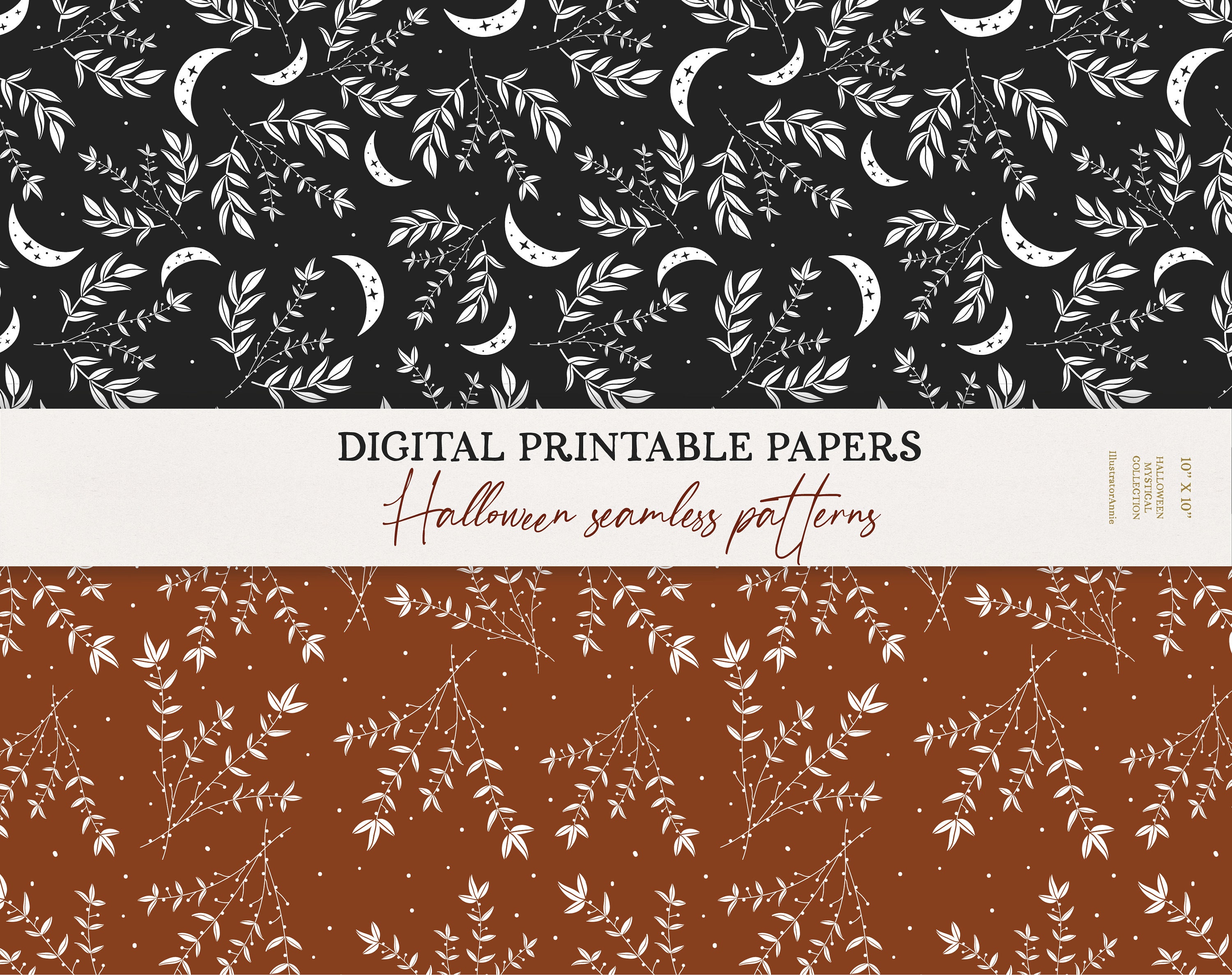 Halloween Digital Paper Halloween Seamless Pattern | Etsy
