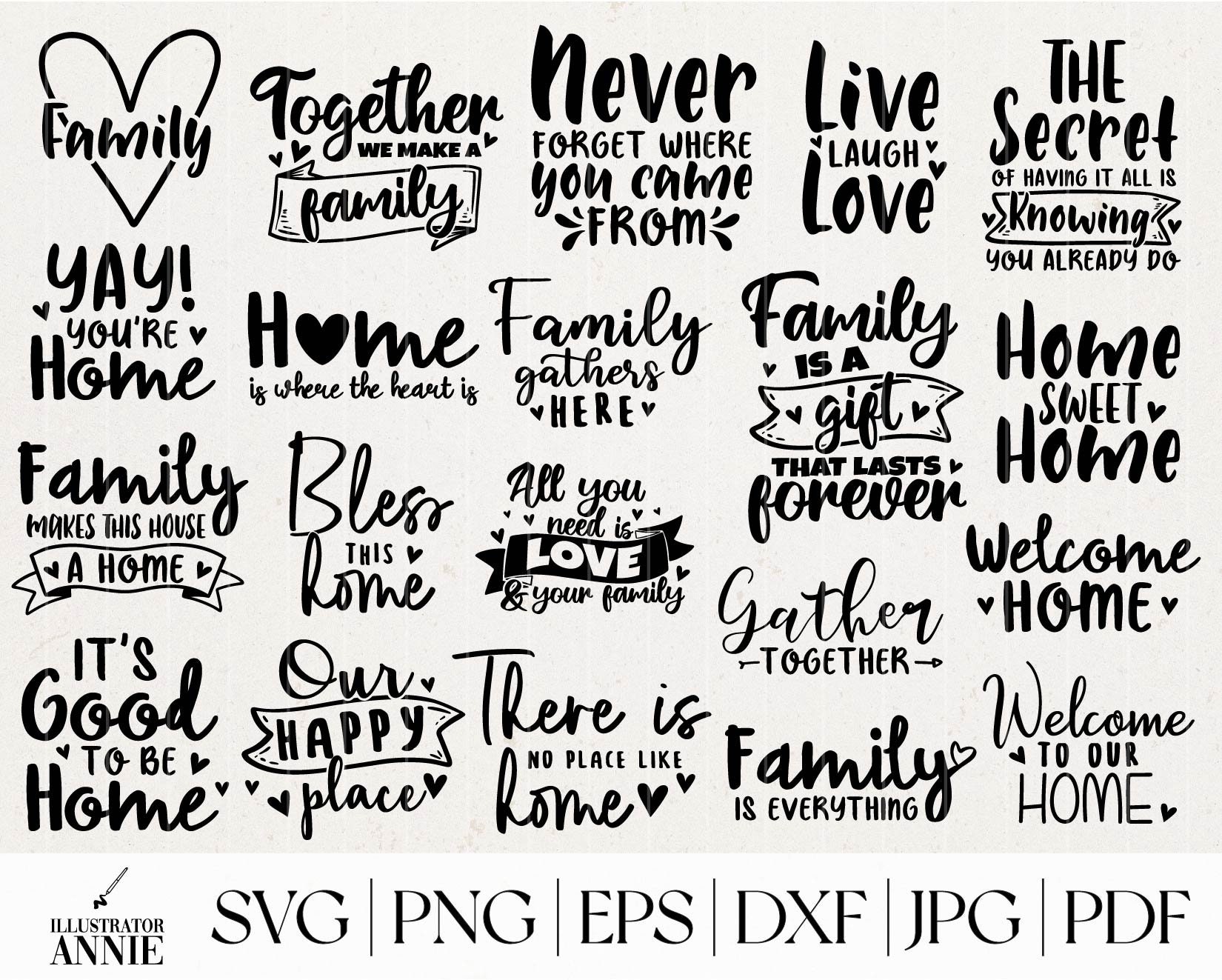 Family SVG Bundle Commercial Use Family Sign SVG Bundle - Etsy