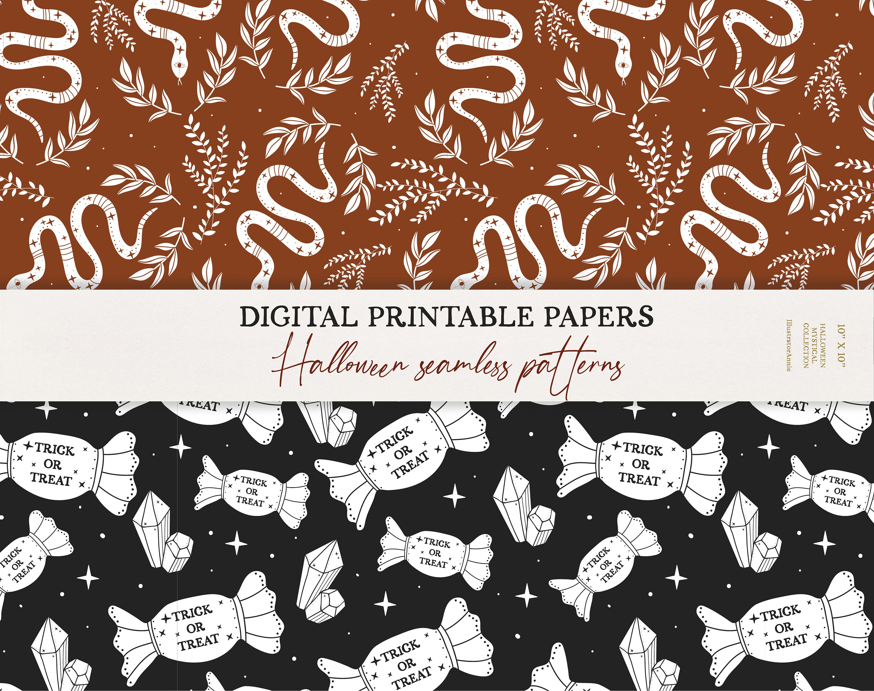 Halloween Digital Paper Halloween Seamless Pattern | Etsy