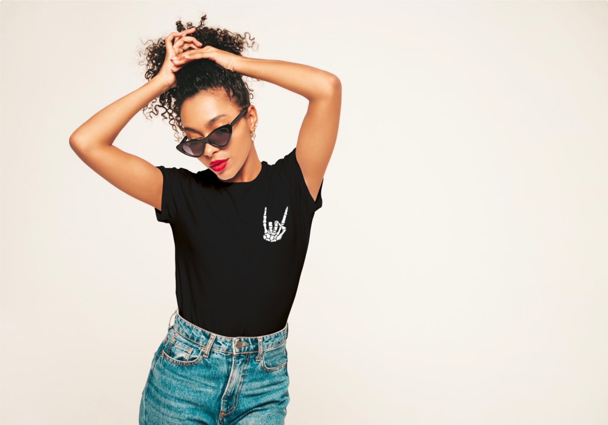 Rock on T-shirt (adult) | Unisex Graphic Tee | Skeleton Punk | Alt ...