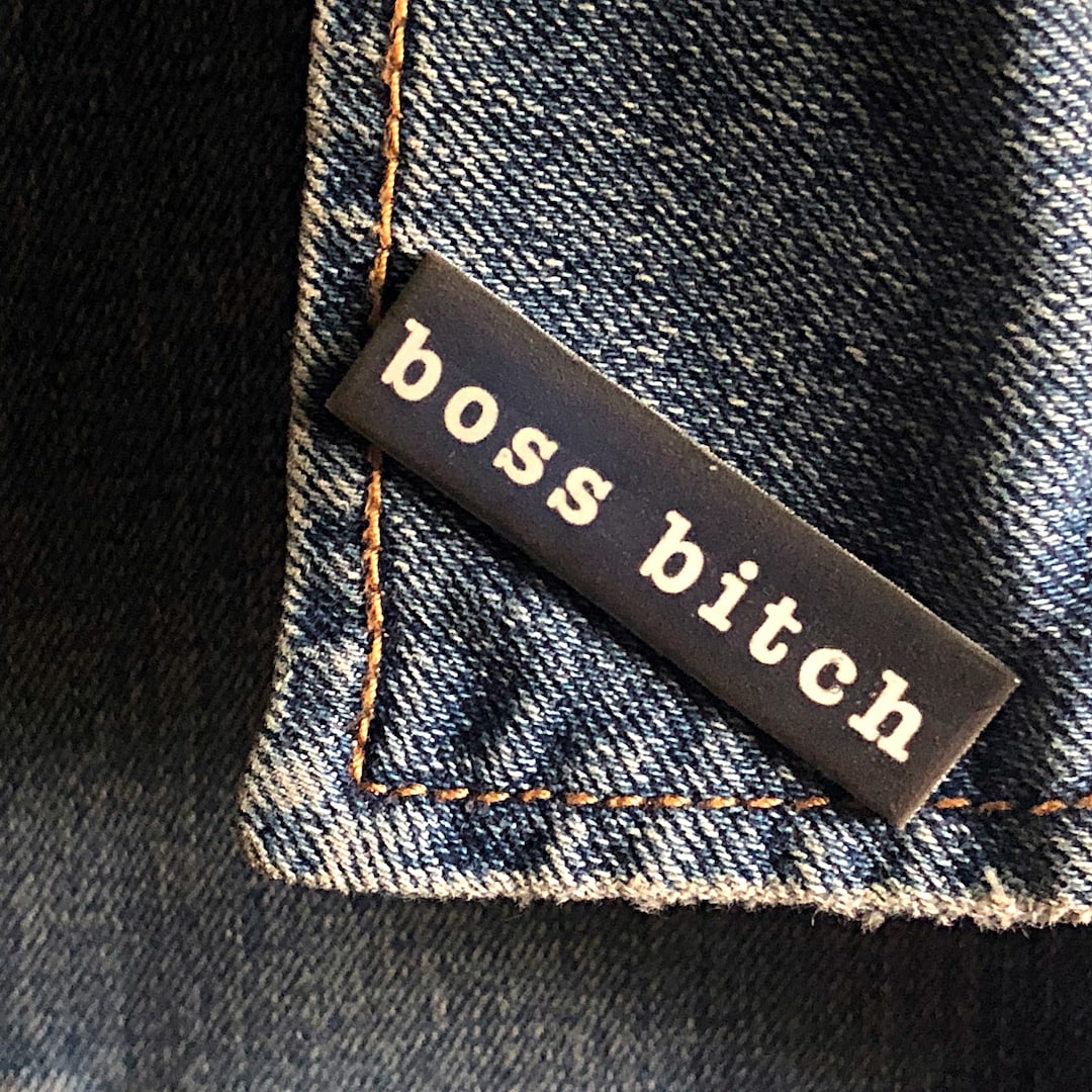Boss Bitch Pin Name Badge HBIC Black Text Typography Jewelry Accessory ...
