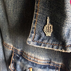 Middle Finger Pin Novelty Jewelry Accessory Skeleton Bones Explicit ...