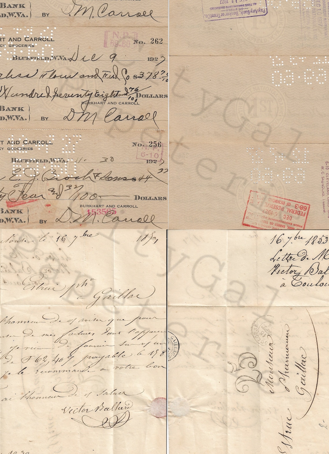 Digital Vintage Documents - INSTANT DOWNLOAD - Vintage Letters - Etsy